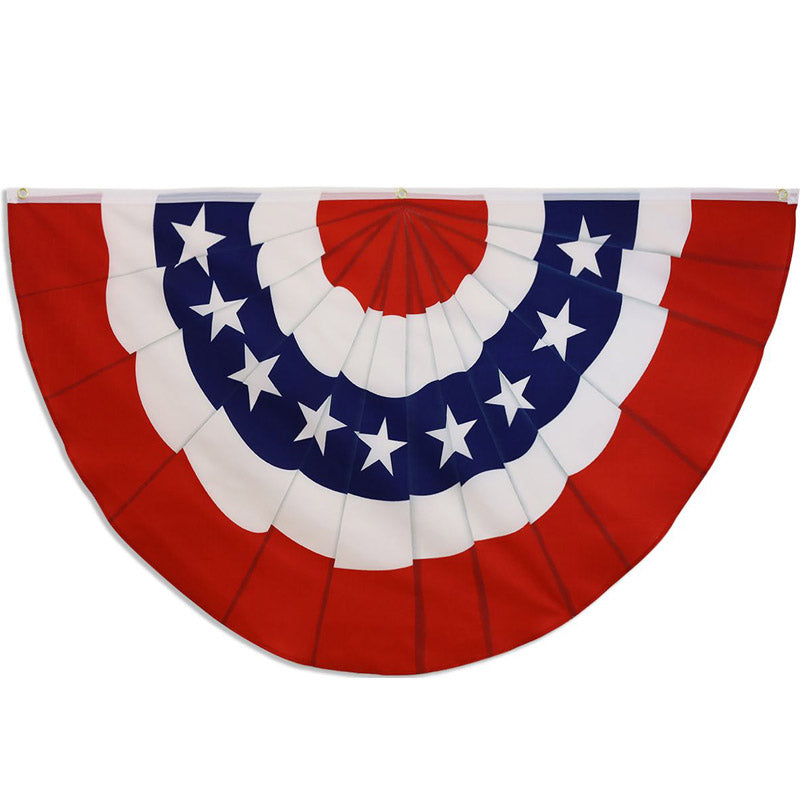 Poly-Star Patriotic USA Printed Bunting Half-Circle Flag - 5x3 ft ...